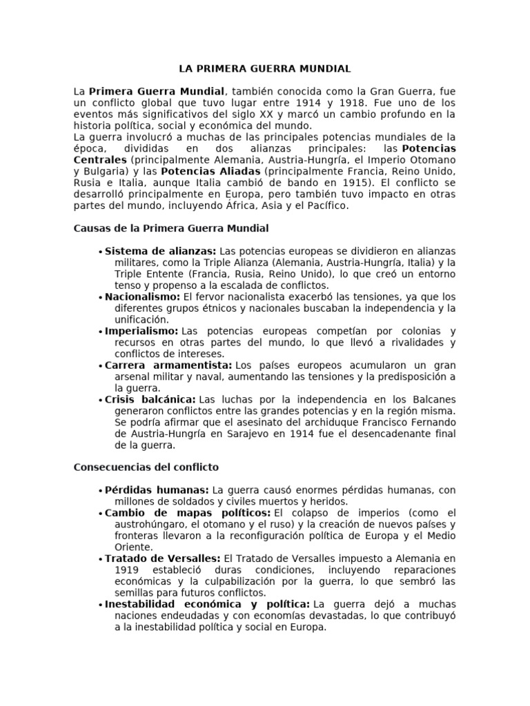 Primera Guerra Mundial | PDF