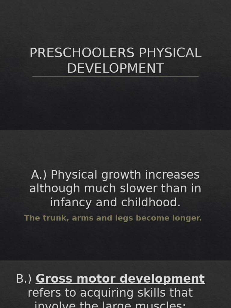 Preschoolers Physical Development | PDF
