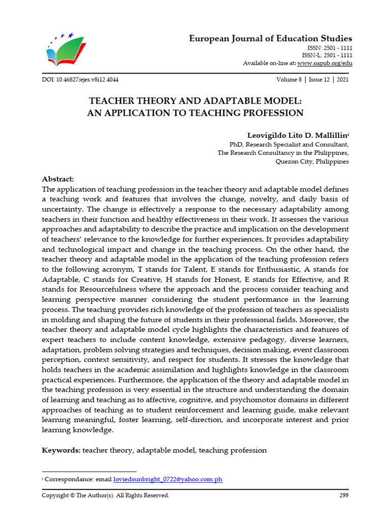 Teaching Theory | PDF | Teachers | Learning