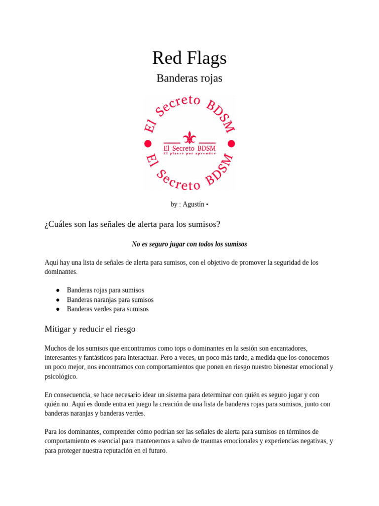 Red Flags Banderas Rojas | PDF