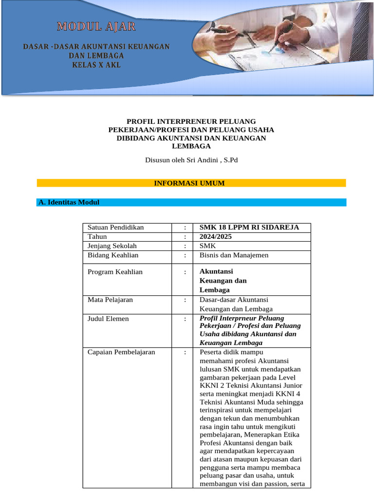 Modul Ajar Profil Enterpreneur | PDF