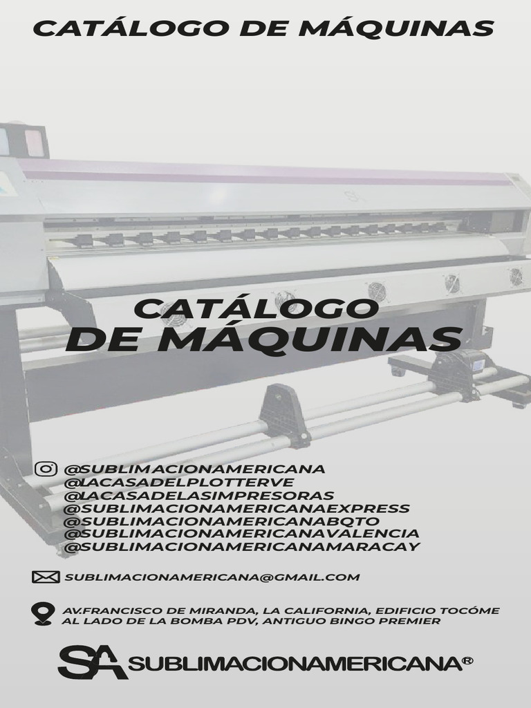 CATALOGO MAQUINA (Sem. Del 22 Al 27 de Julio) | PDF