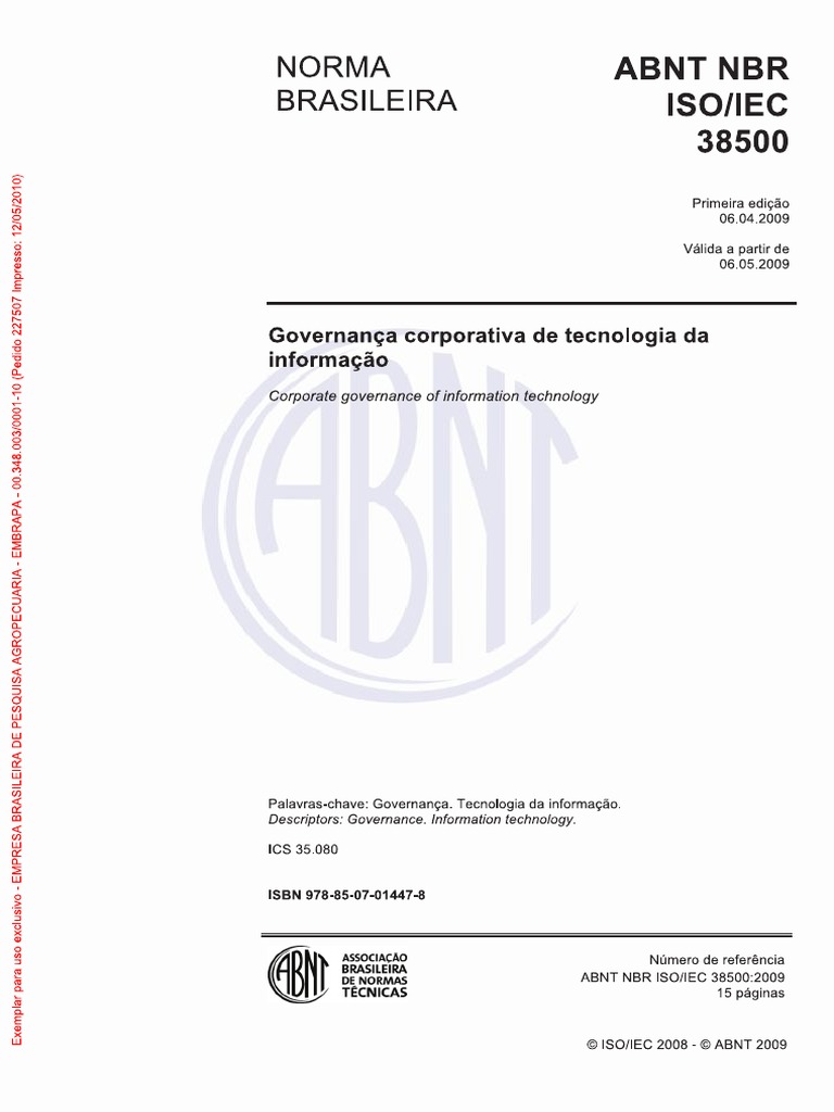 Iso 38500 Governança de Ti | PDF
