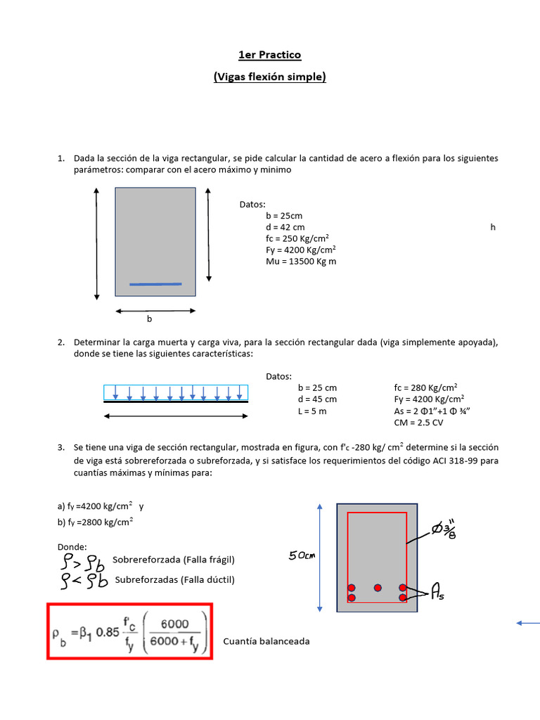 1er Practico Ejercicios 24 | PDF | Viga (Estructura) | Física Aplicada e Interdisciplinaria