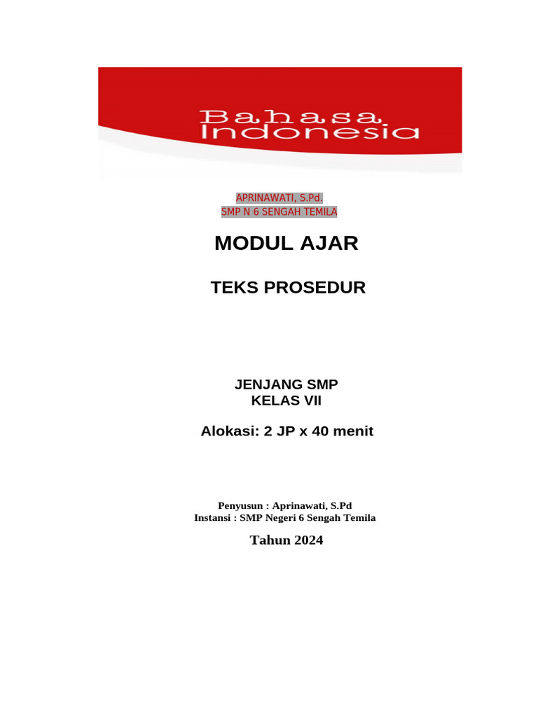 Modul TEKS PROSEDUR | PDF