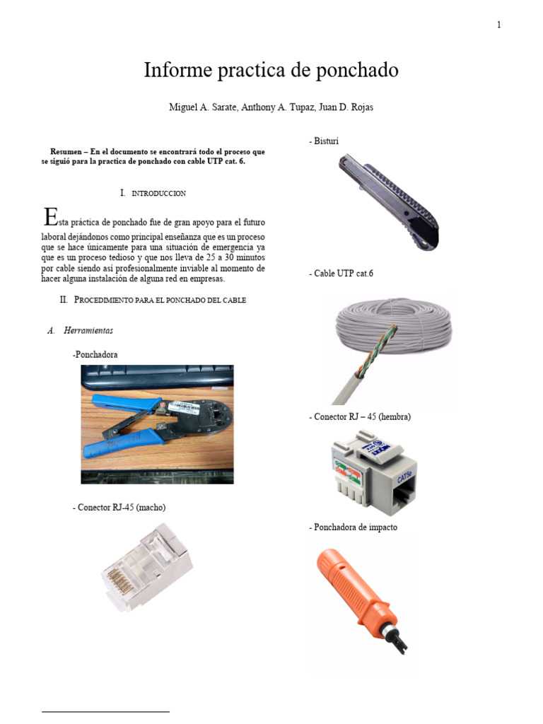 Practica de Ponchado de Cables | PDF