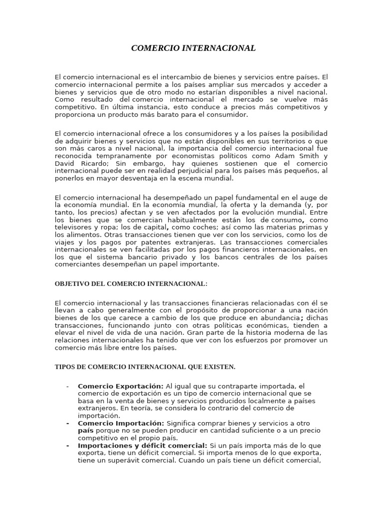 Comercio Internacional | PDF