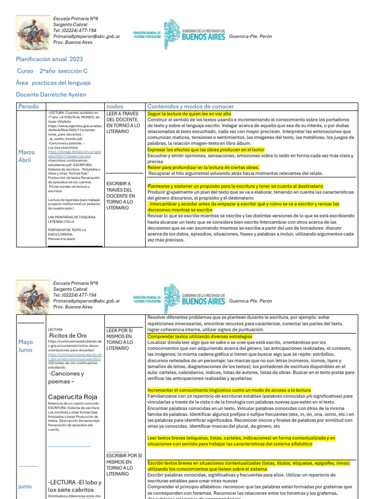 Comparto '2024 2° Año' Contigo | PDF | Escritura | Puntuación