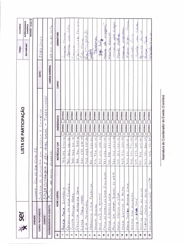 Lista de Participação | PDF