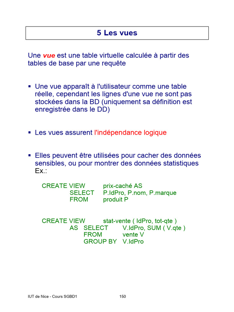 Cours SGBD 1 Concepts Et Langages Des Ba (150-224) | PDF