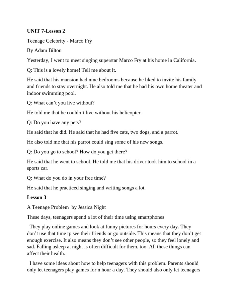 Workbook Unit 7-8 Reading | PDF