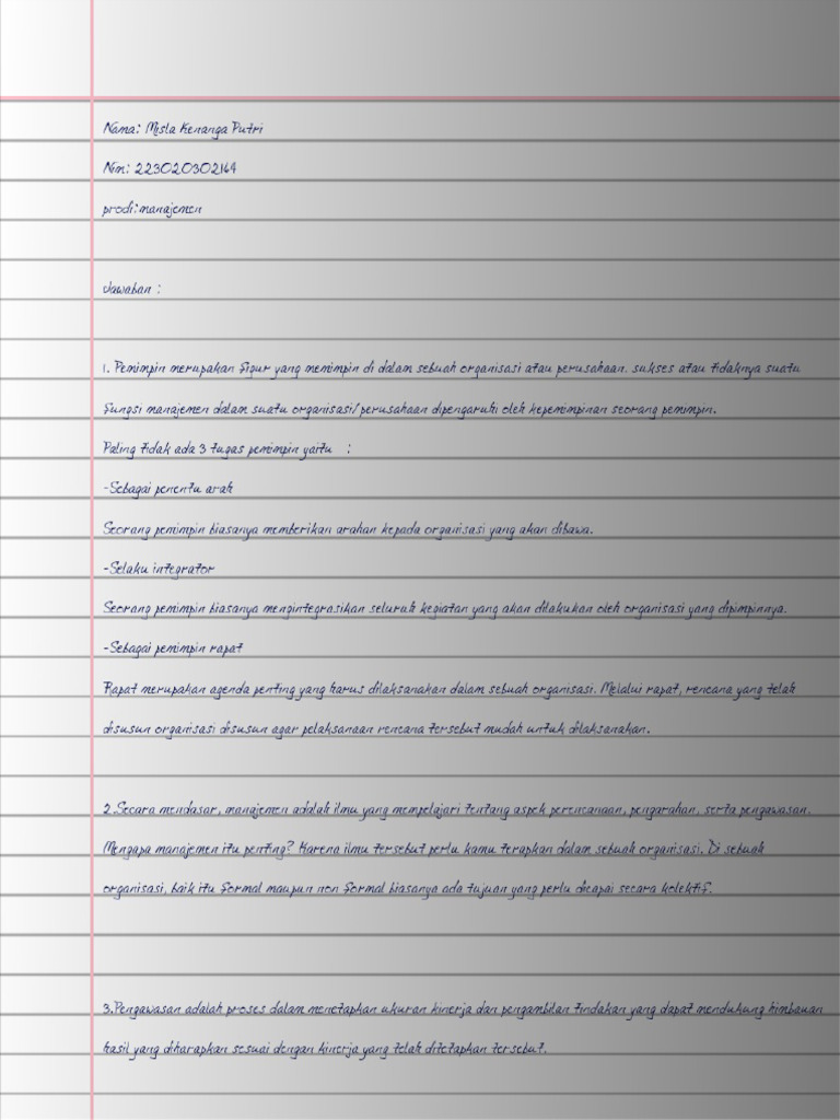 Misla - Jawaban Uas Manajemen | PDF