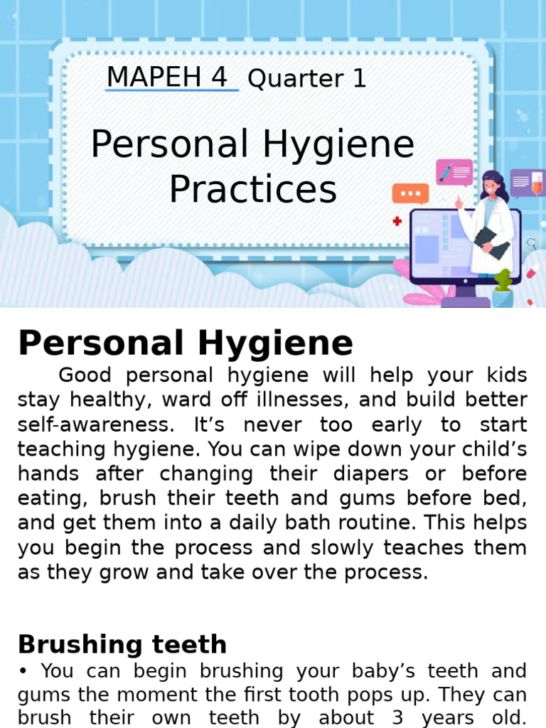 P.E7HEALTH - Q1 - Proper Hygiene Practices | PDF | Hygiene | Dentistry ...