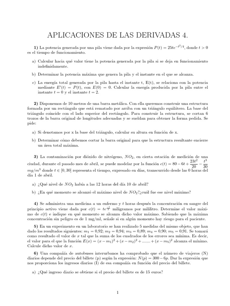 Ejercicios de optimización. 2 | PDF