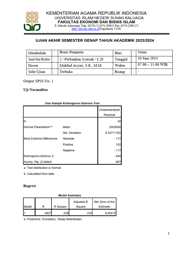 Uas Statistik 2024 | PDF