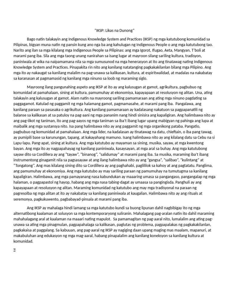 Indigenous Knowledge Systems in the Philippines | PDF | Philippines