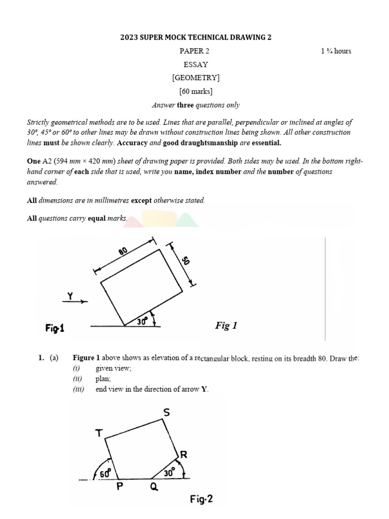 2023 Super Mock Technical Drawing 2 | PDF