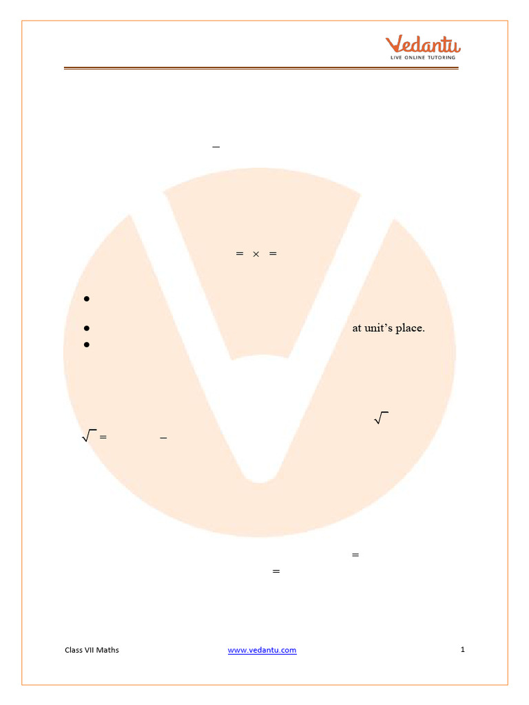 Squares And Square Roots Class 8 Notes Cbse Maths Chapter 6 Pdf