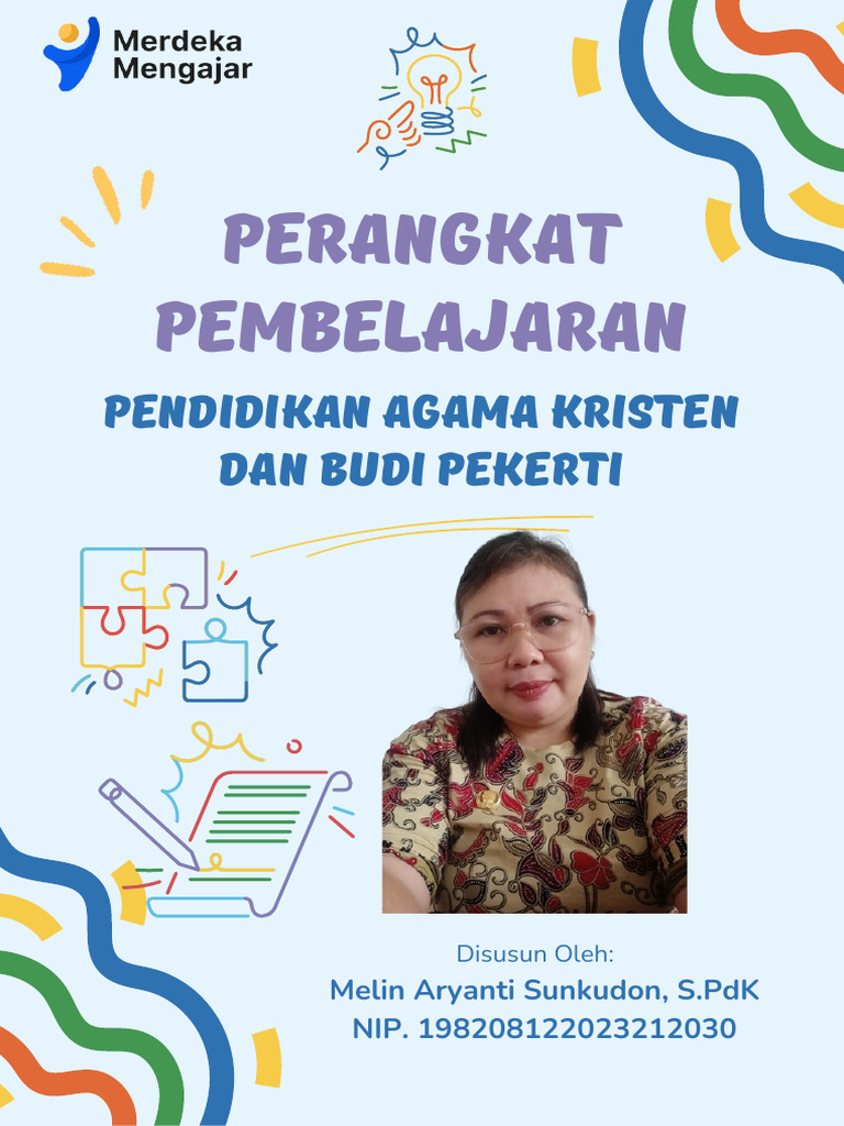 Biru Ungu Ceria Lucu Cover Modul Pembelajaran Dokumen A4 | PDF