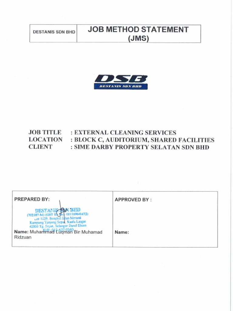 AUDI METHOD STATEMENT | PDF