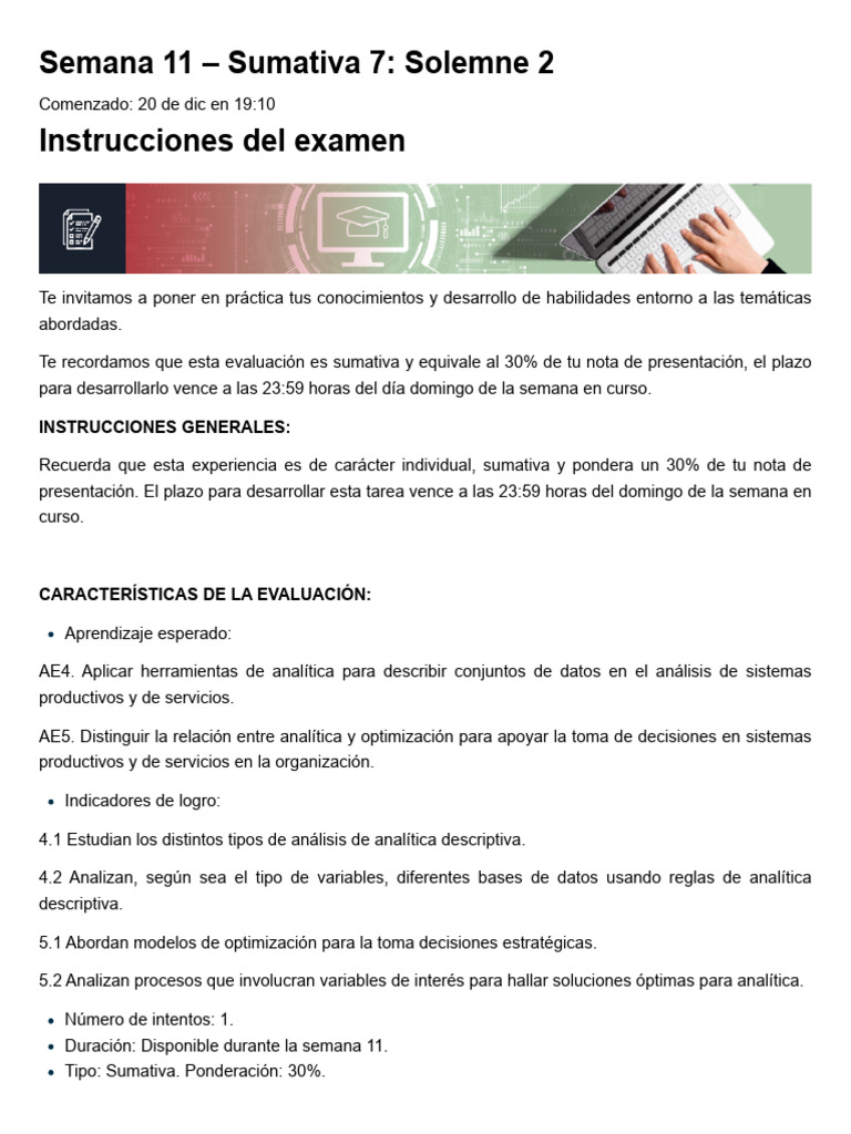 Semana 11 - Sumativa 7 - Solemne 2 | PDF