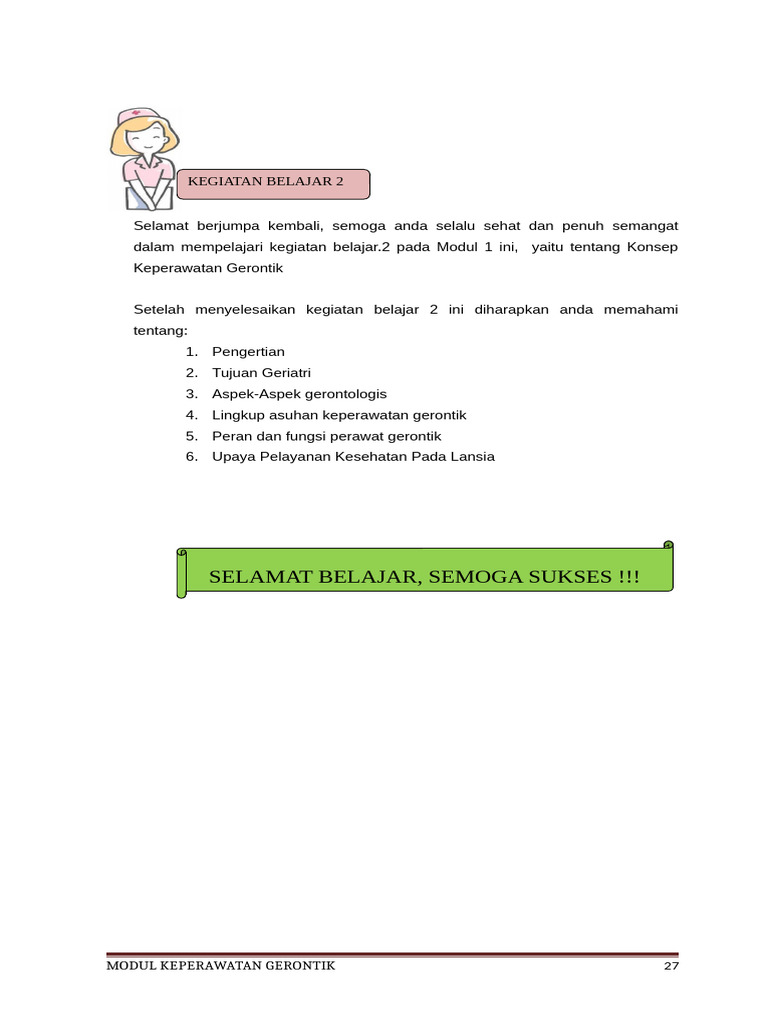 Modul Gerontik Kegiatan Belajar-2 | PDF