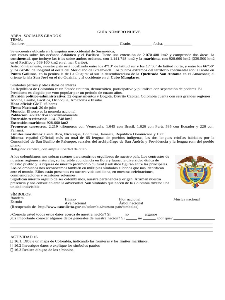 guía 9 noveno | PDF