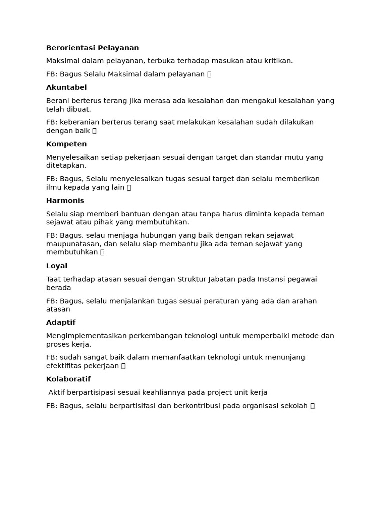 Kalimat Feedback SKP | PDF