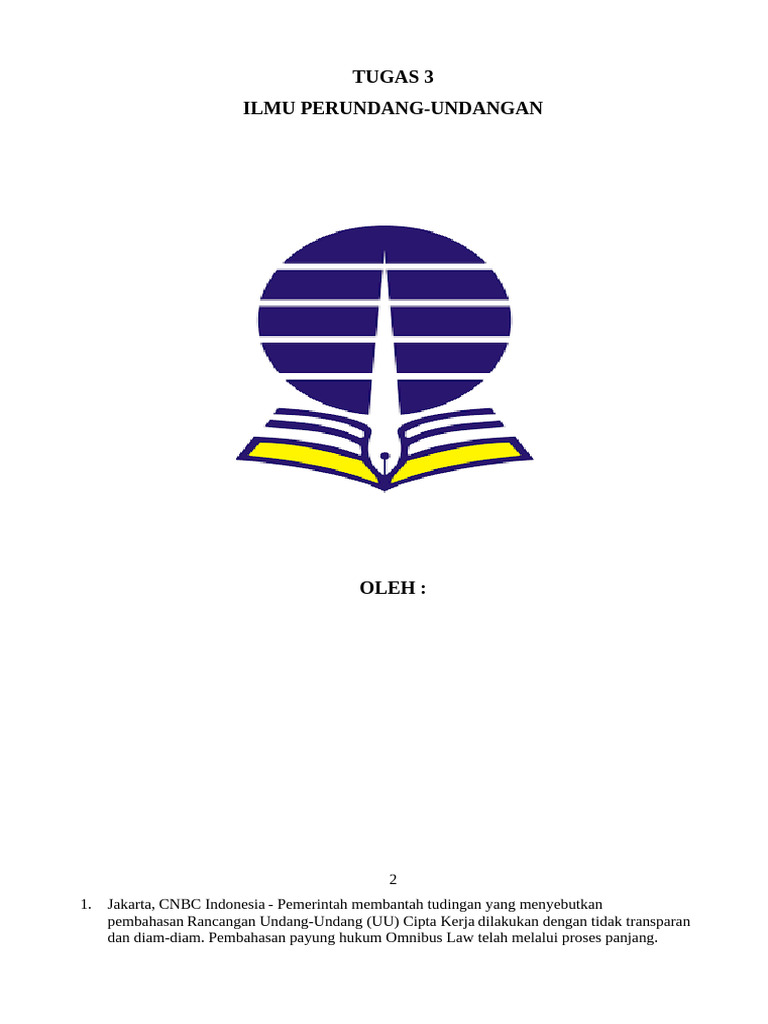 Tugas 3 Ilmu Perundang-Undangan | PDF