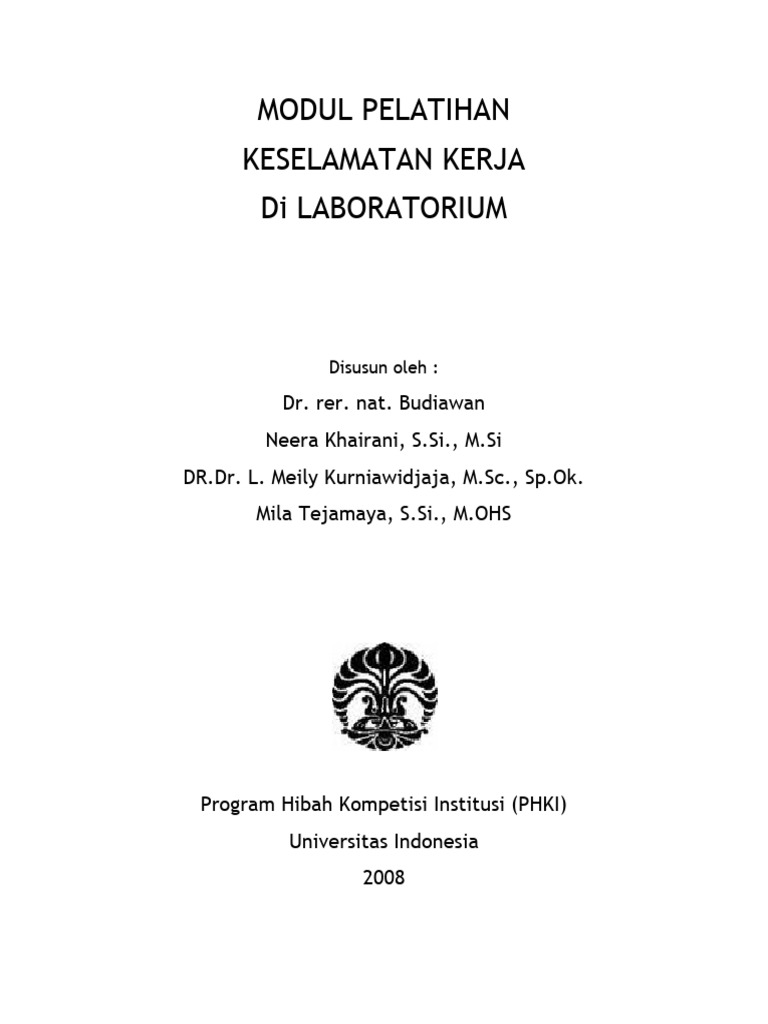 Modul Pelatihan Keselamatan Kerja Laboratorium | PDF