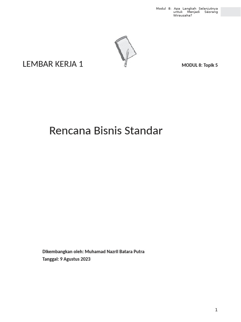 Modul Bisnis Plan | PDF
