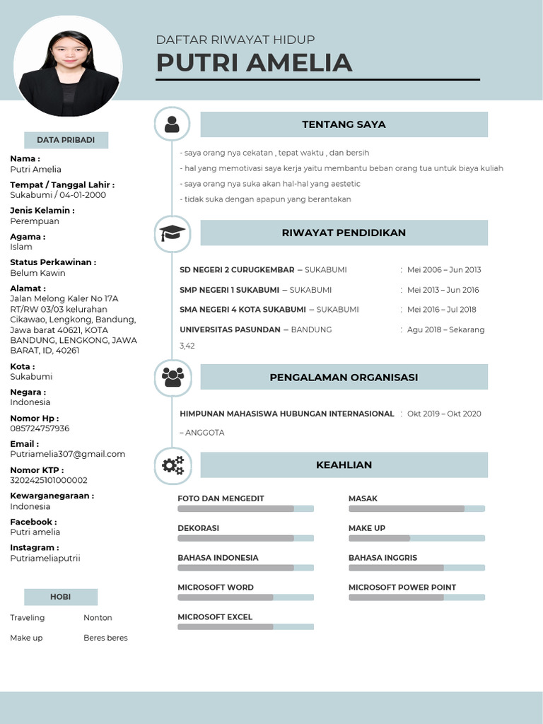 CV Putri Amelia 2 | PDF