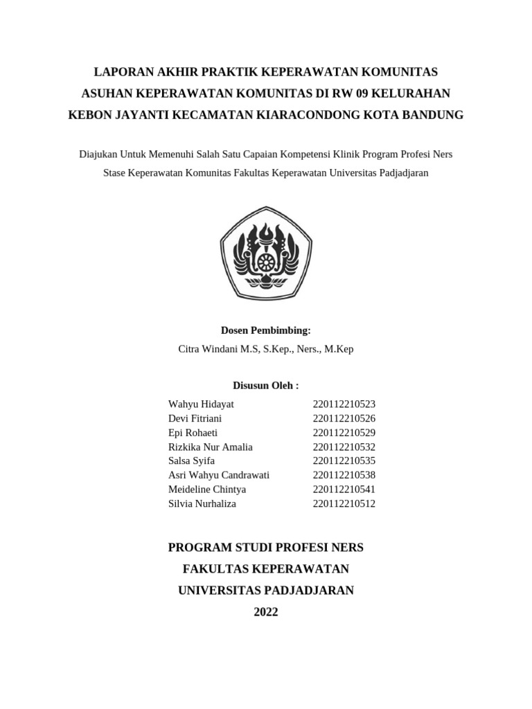 Laporan Akhir Askep Komunitas RW 09 | PDF
