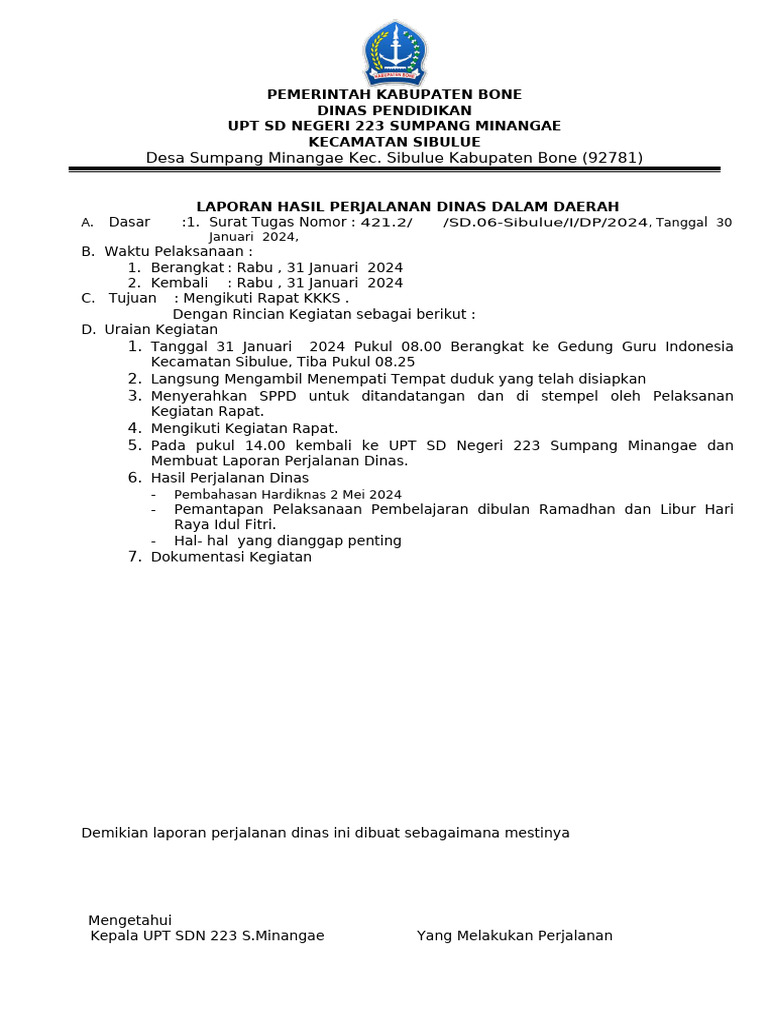 LPD KKKS BLN 30 Januari 2024 | PDF