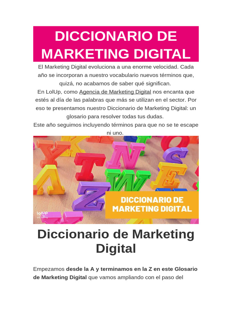 Diccionario De Marketing Digital Pdf