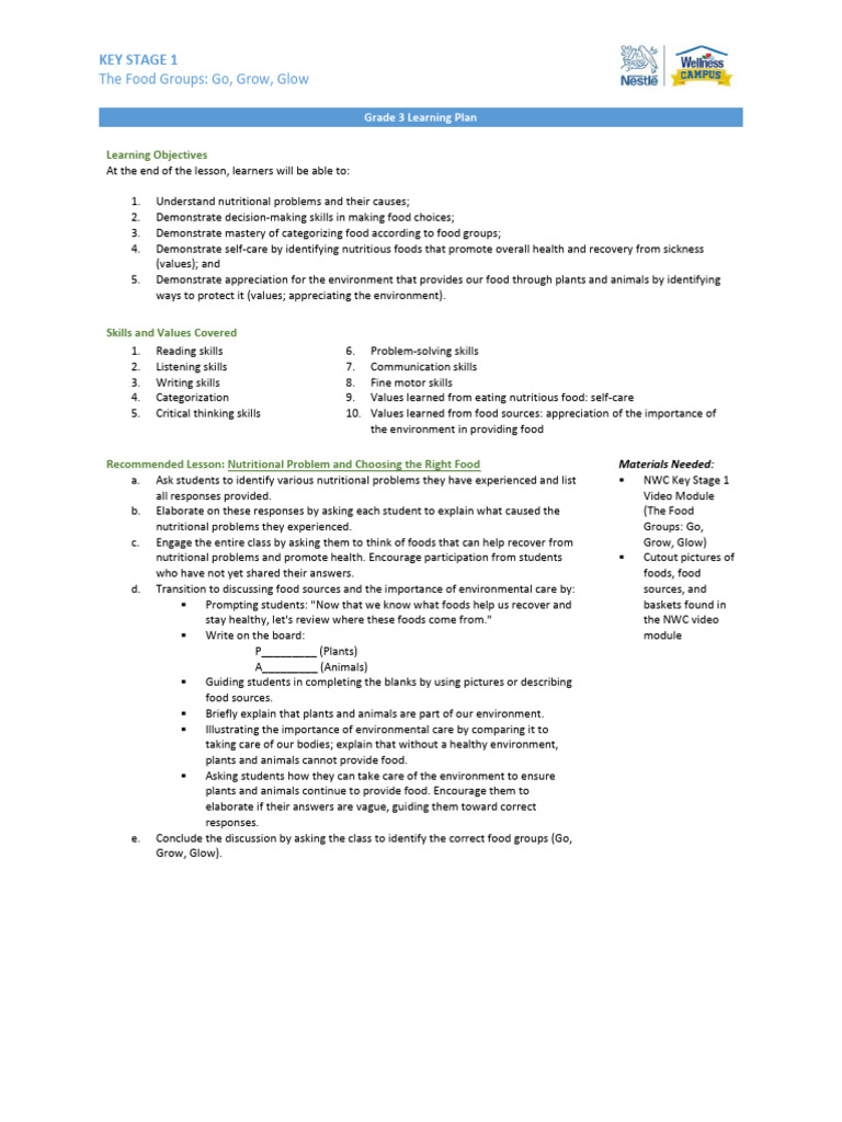 KS1 Grade 3 Learning Plan | PDF