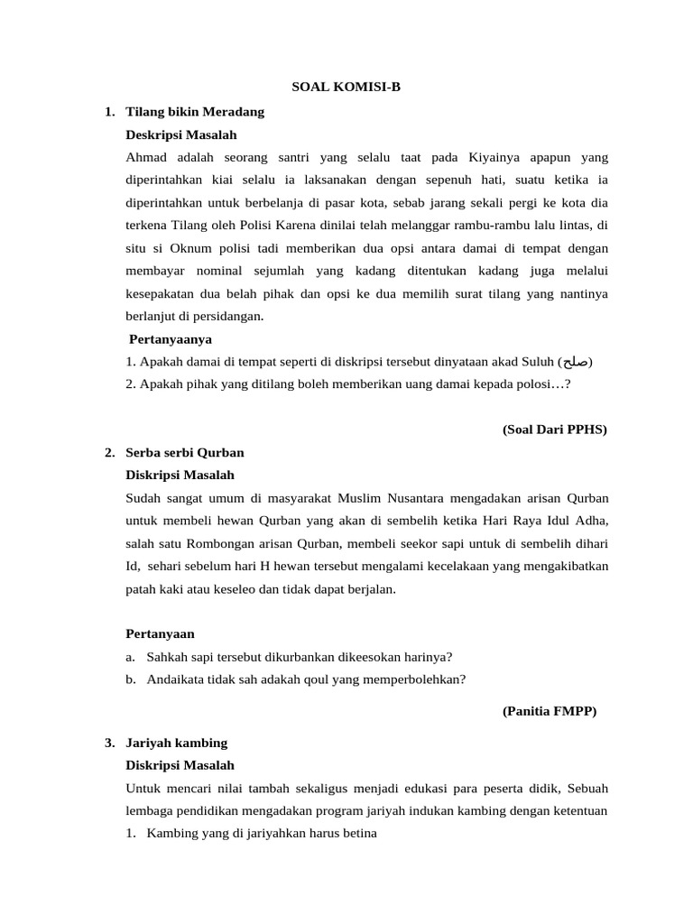 Soal Komisi B | PDF