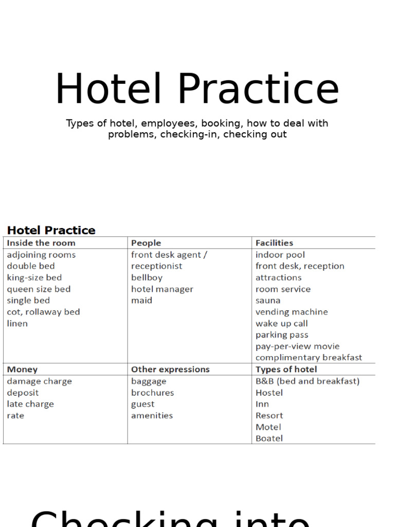 Hotel Practice | PDF
