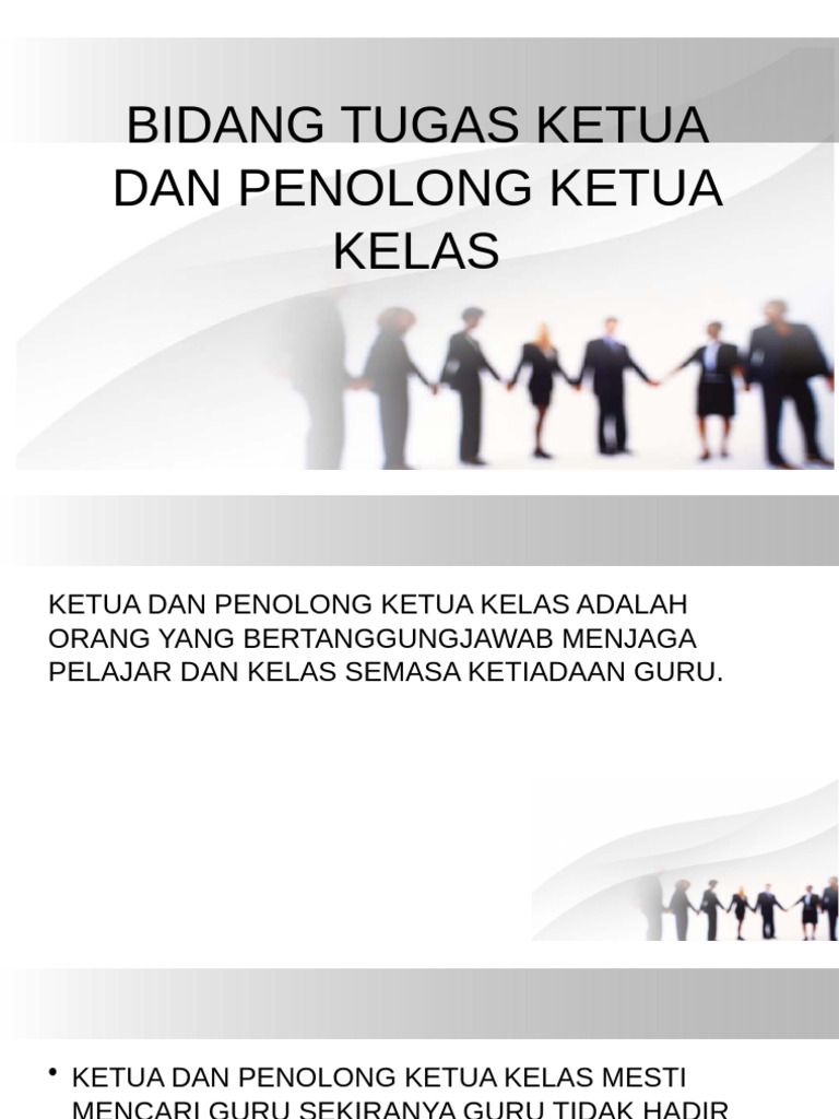 BIDANG TUGAS KETUA DAN PENOLONG KETUA KELAS | PDF