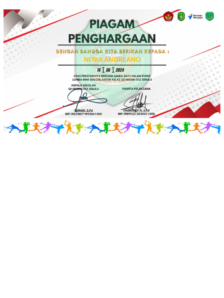Piagam Classmeeting | PDF