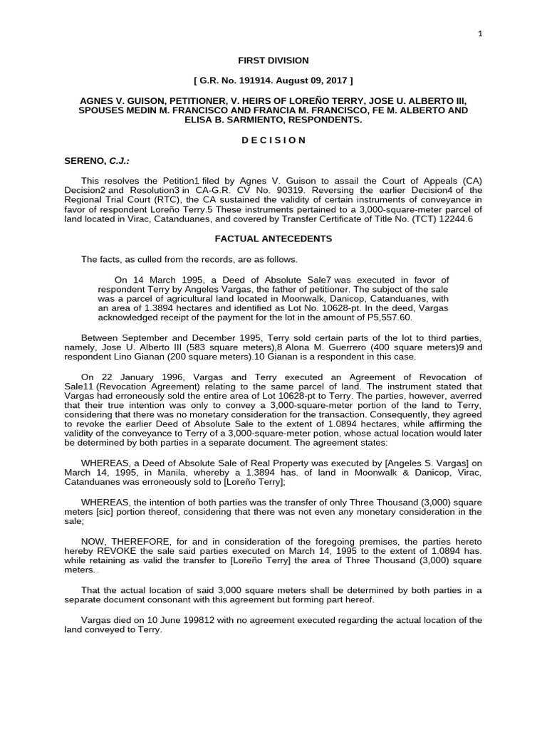 Guison V Heirs of Terry | PDF