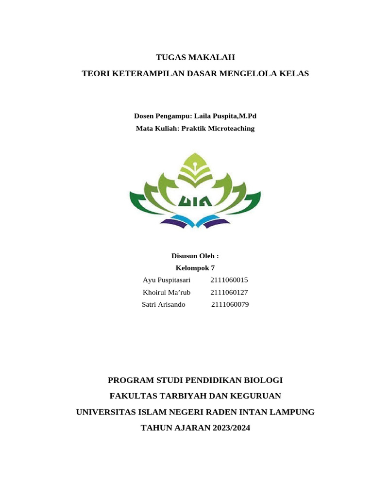 Makalah Kel 7 Microteaching | PDF