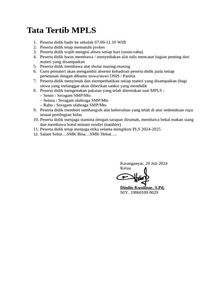 Tata Tertib MPLS | PDF