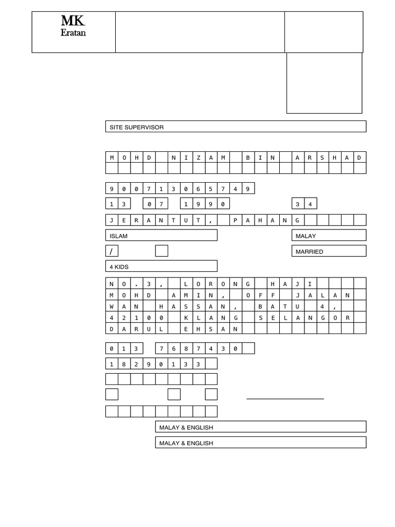 F01 Application For Employment MK 1 | PDF