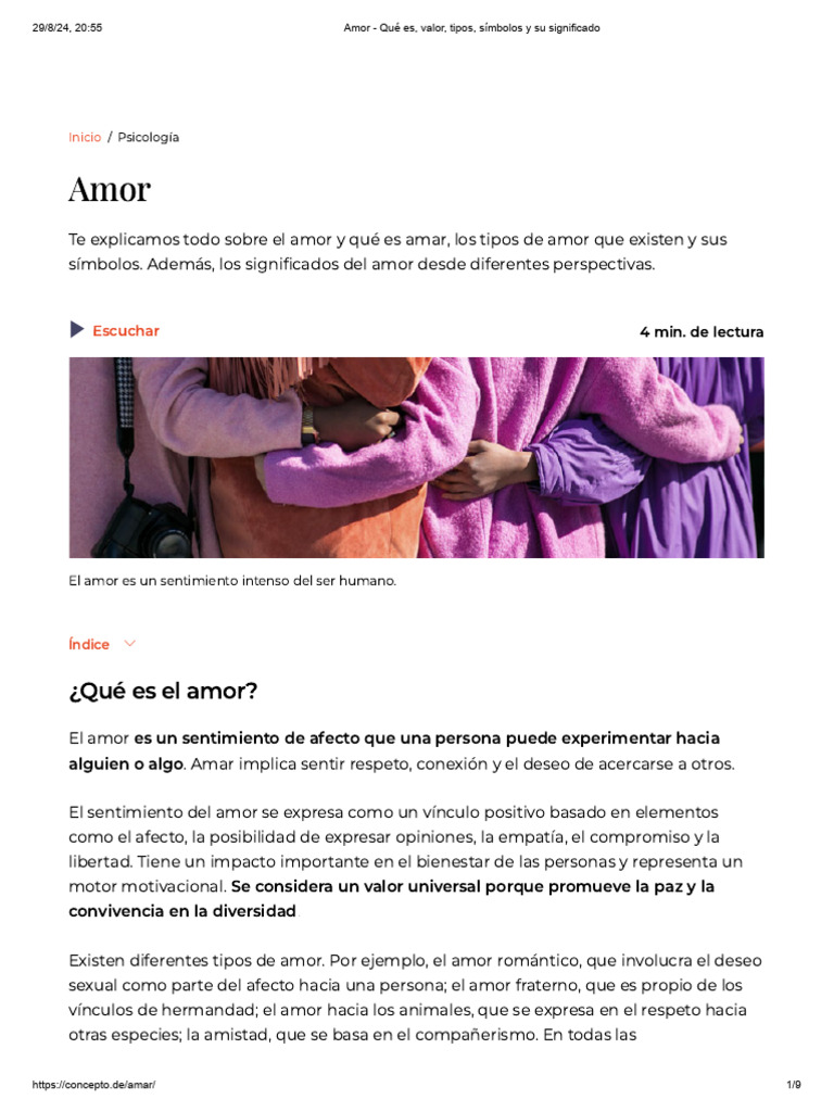 El Amor: Tipos, Símbolos y Significados | PDF | Amor | Romance (amor)