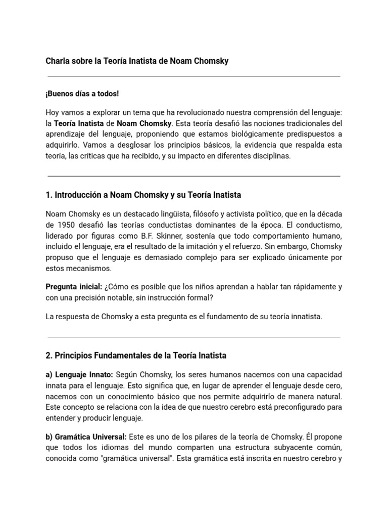 Teoria de Chomsky | PDF