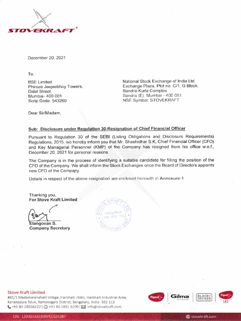 Resignation-of-CFO | PDF