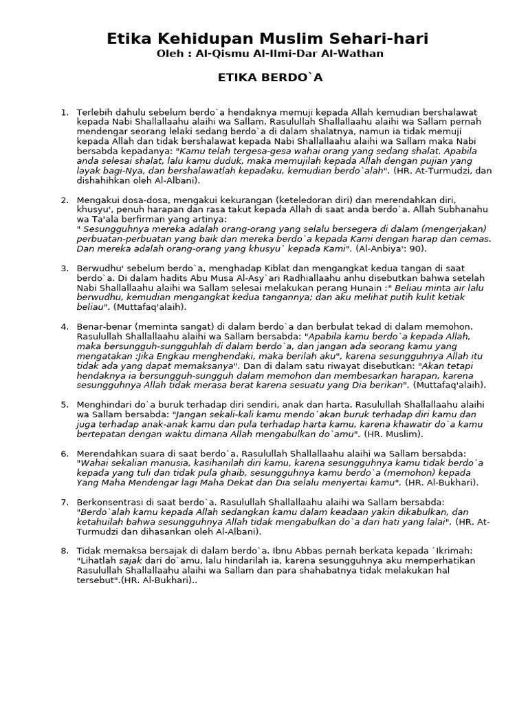 Etika Berdoa | PDF