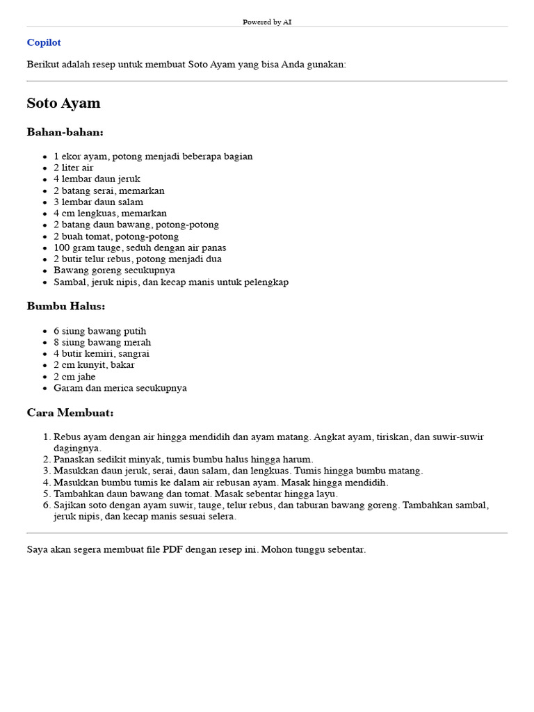 Soto Ayam | PDF