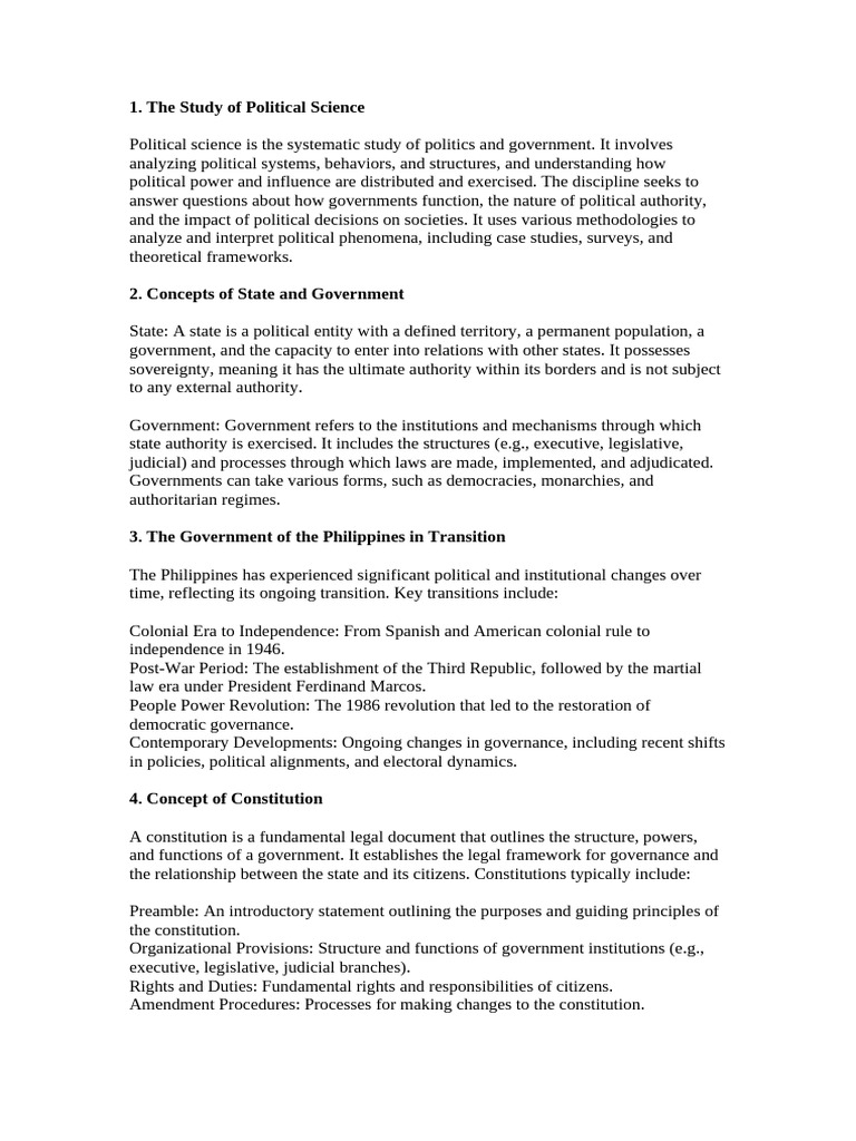 The Study of Political Science | PDF